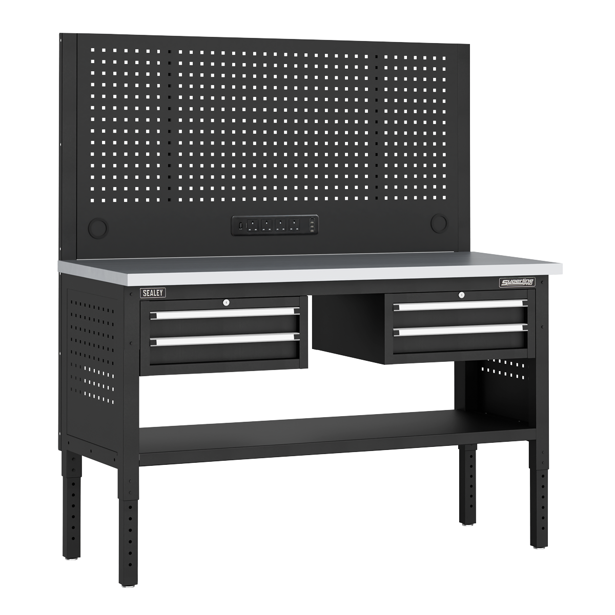 Superline Pro APMWB60COMBO3SS Superline PRO Modular Workbench with 4 ...