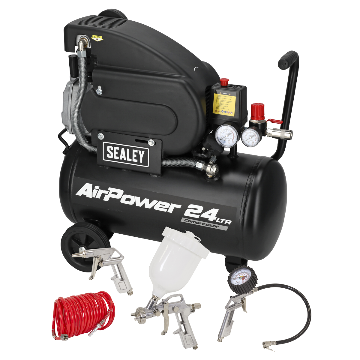 Sealey SAC2420APK 24L Direct Drive Air Compressor 2hp with 4pc Air ...