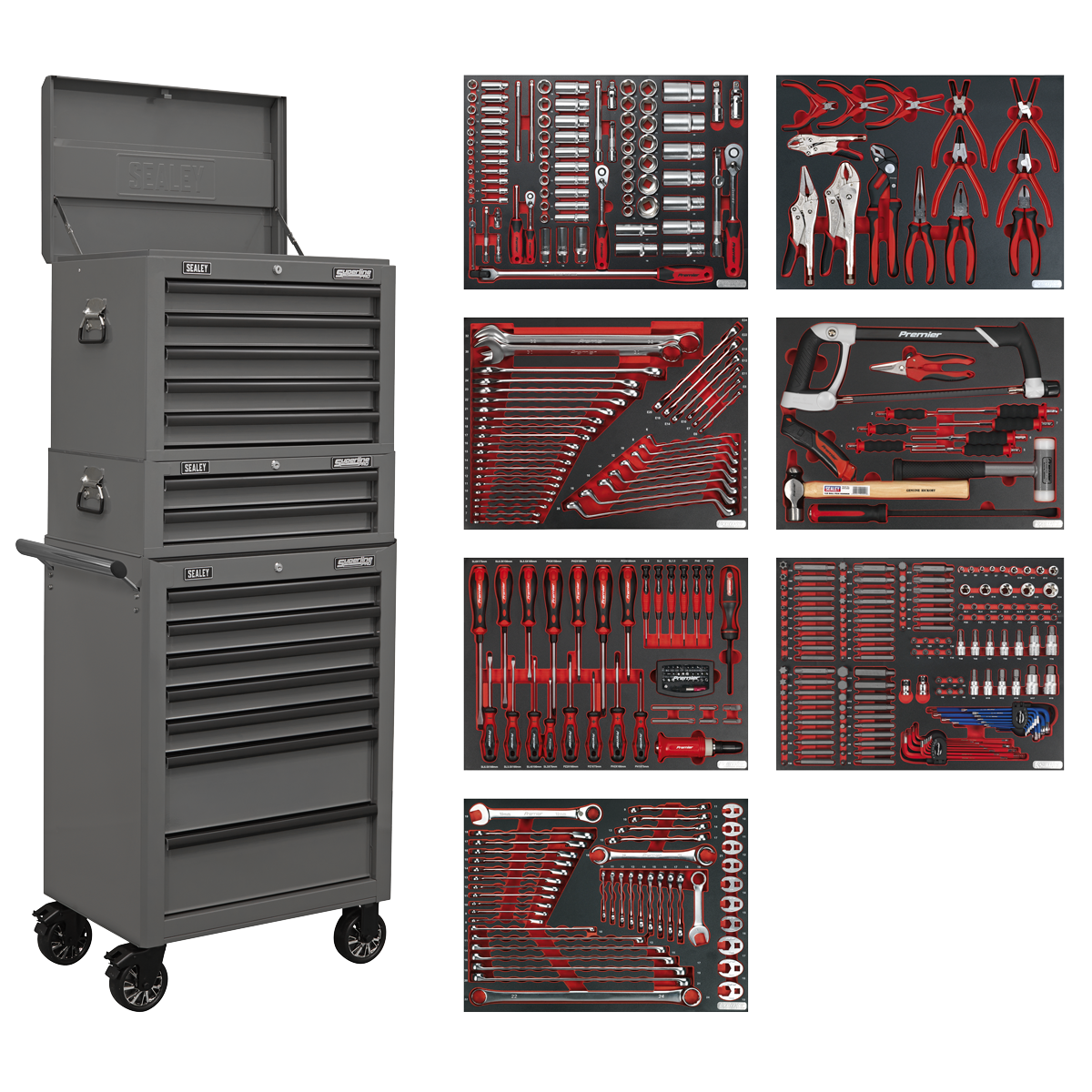 Superline Pro TBTPCOMBO6 Superline PRO Tool Chest Combination 14 Drawer ...